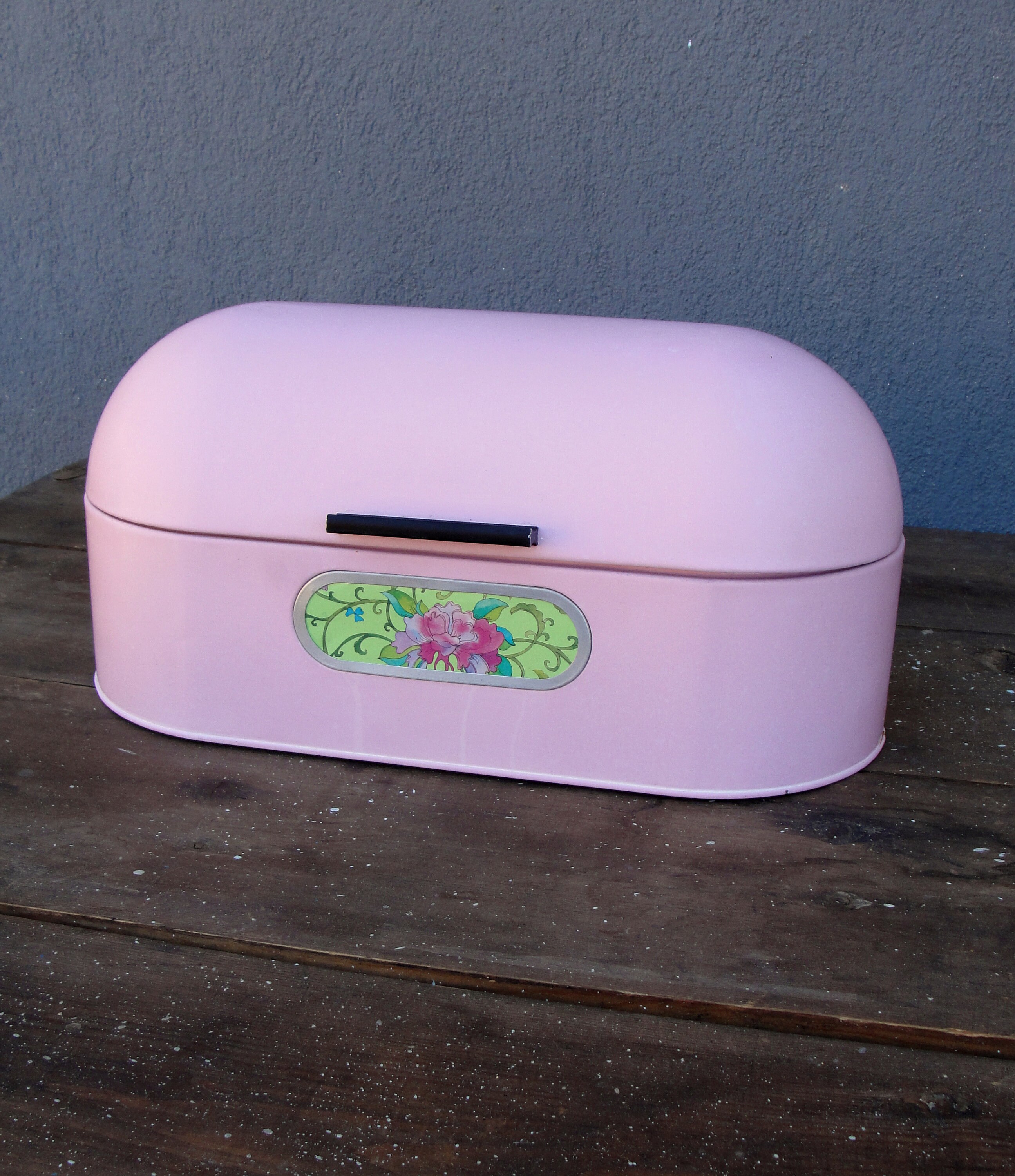 Vintage Bread Box Tin Funky Pink 1970's Kitchen Decor | Etsy