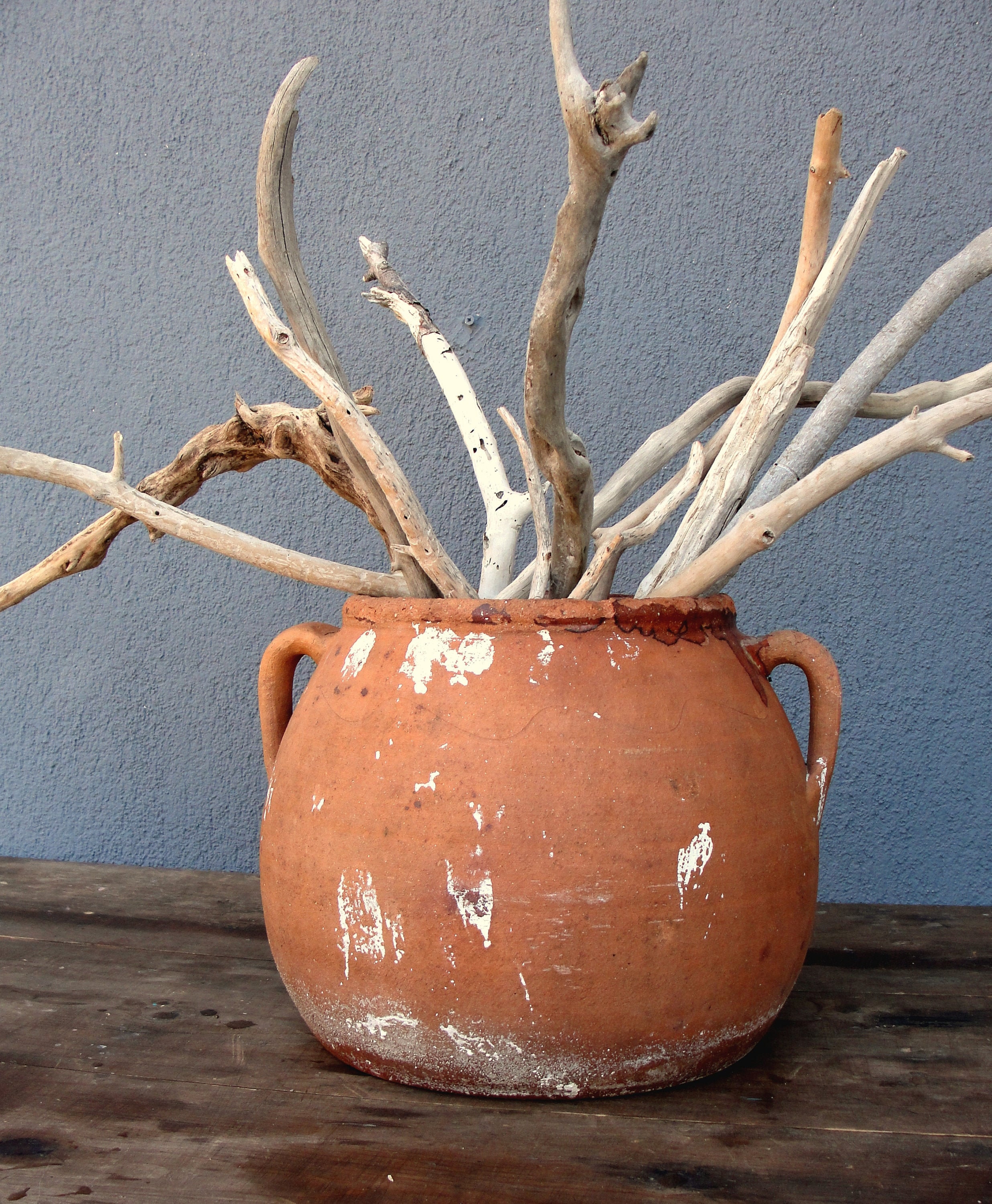Vintage Clay Pot Earthenware Cauldron Large Pottery Planter - Etsy