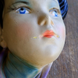 Art Deco Czech Face Wall Plaque - Plaster Wall Decor - Etsy