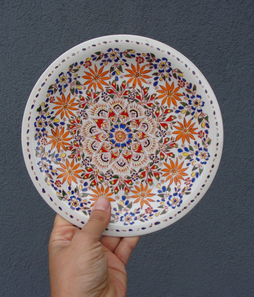 Vintage Polish Plate, Hand Painted Floral Plate, Porcelain, Hand ...