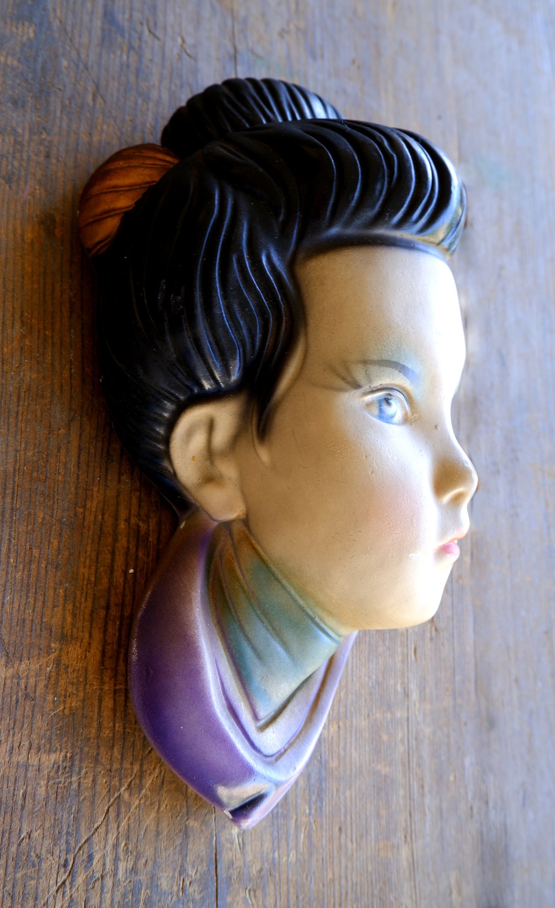 Art Deco Czech Face Wall Plaque - Plaster Wall Decor - Etsy