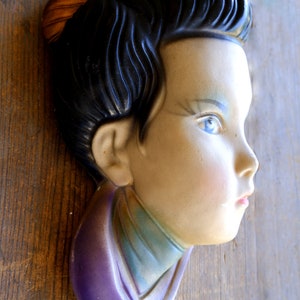 Art Deco Czech Face Wall Plaque - Plaster Wall Decor - Etsy