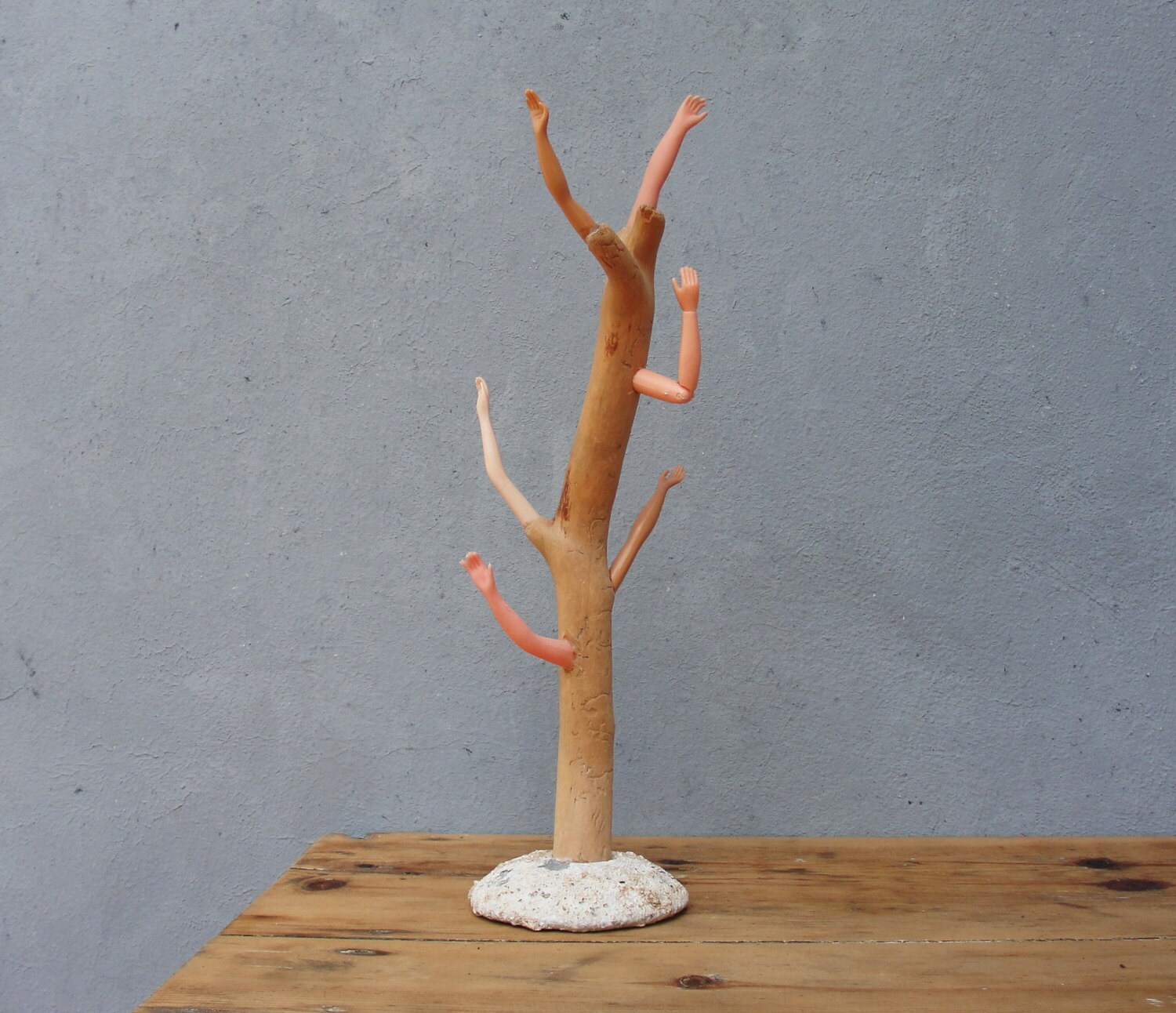 Rain Prayer Tree Wood Plastic and Metal Sculpture Mixed - Etsy