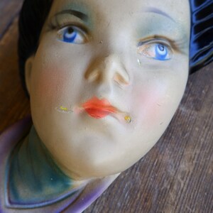 Art Deco Czech Face Wall Plaque - Plaster Wall Decor - Etsy