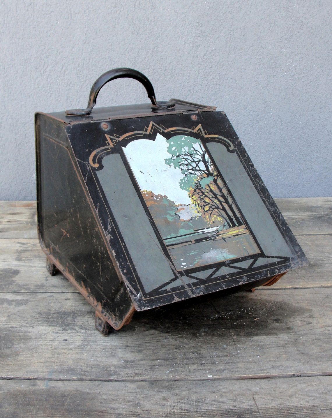 Antique Art Nouveau Metal Coal Box Coal Shuttle Box Art - Etsy