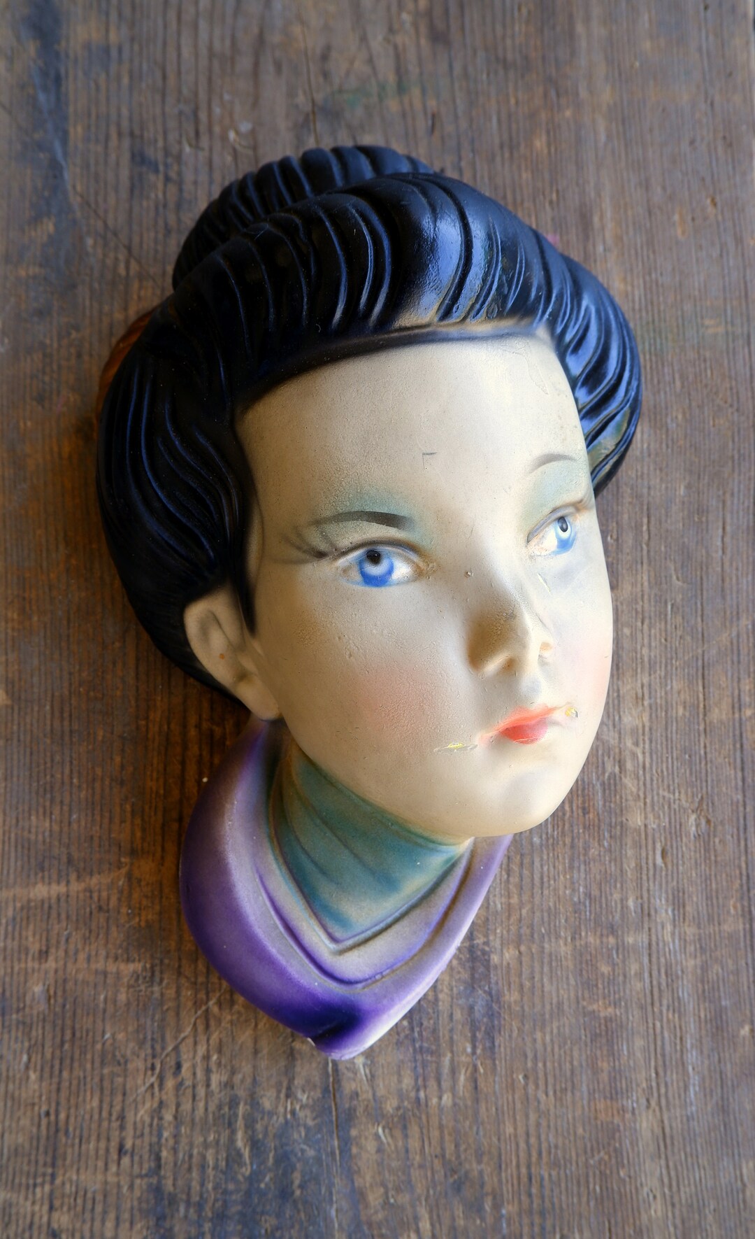 Art Deco Czech Face Wall Plaque - Plaster Wall Decor - Etsy