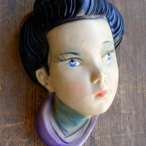 Art Deco Czech Face Wall Plaque - Plaster Wall Decor - Etsy