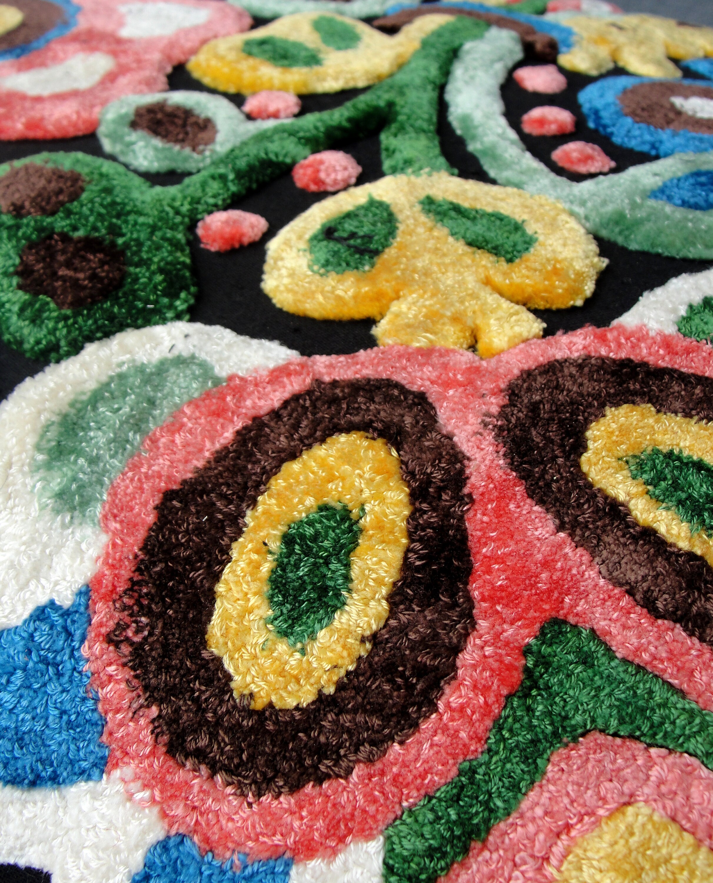 Wooden Floral Pouf Embroidered Stool Ottoman Pouf Romantic - Etsy