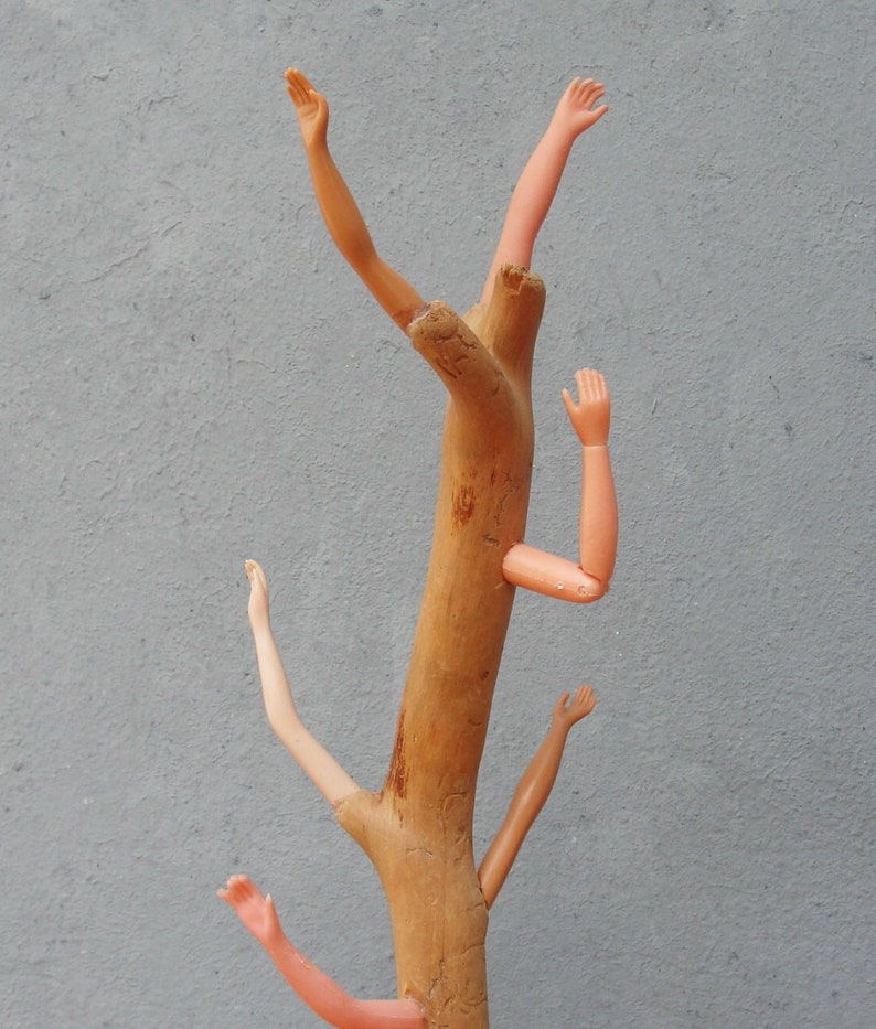 Barbie Arm Tree, Rain Prayer Tree Wood, Plastic and Metal Sculpture ...