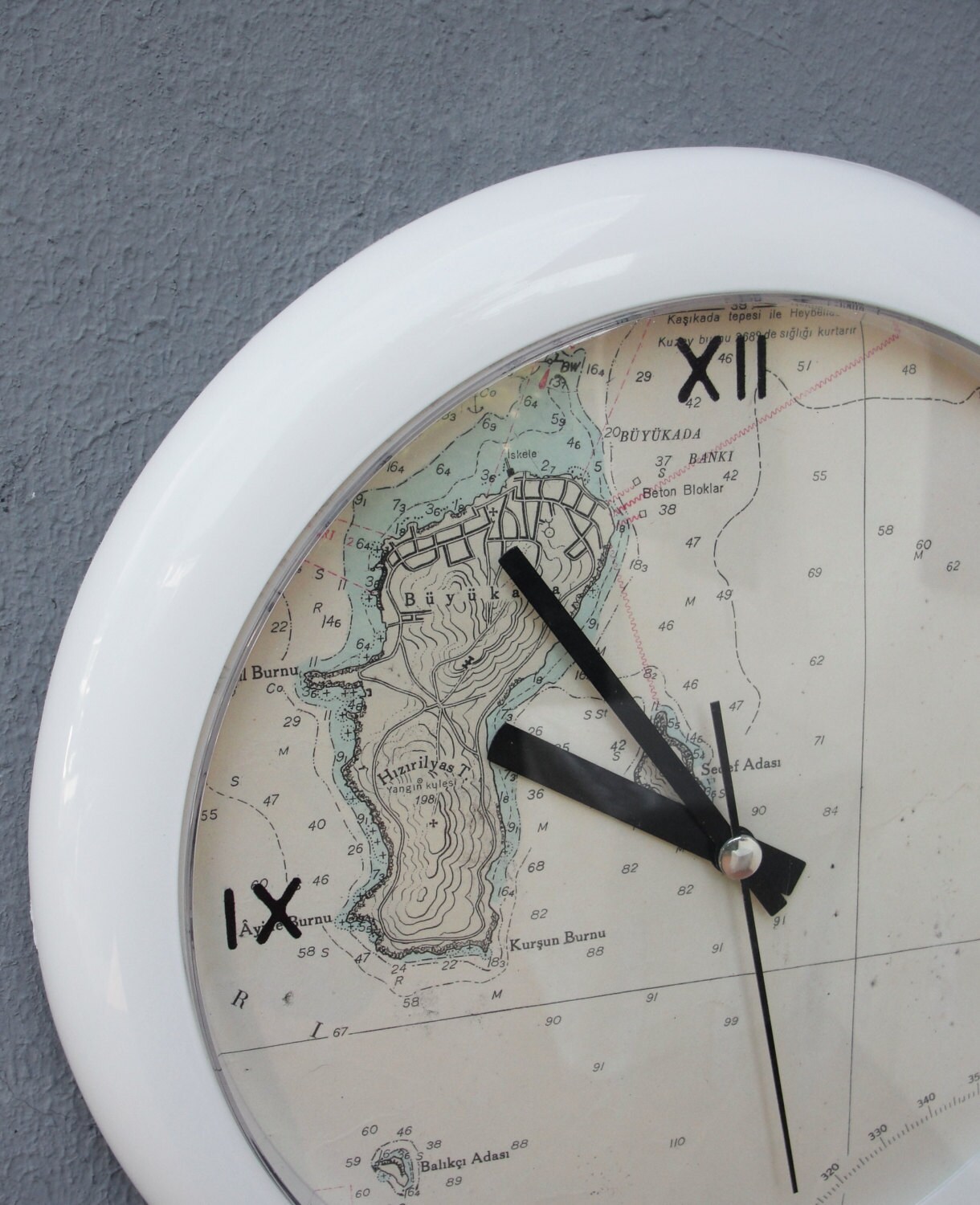 Time to Travel Clock Vintage Sea Map Wall Clock - Etsy