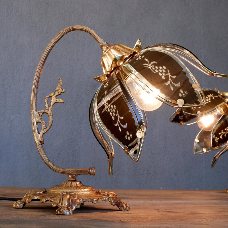 Vintage Flower Lamp - Etsy