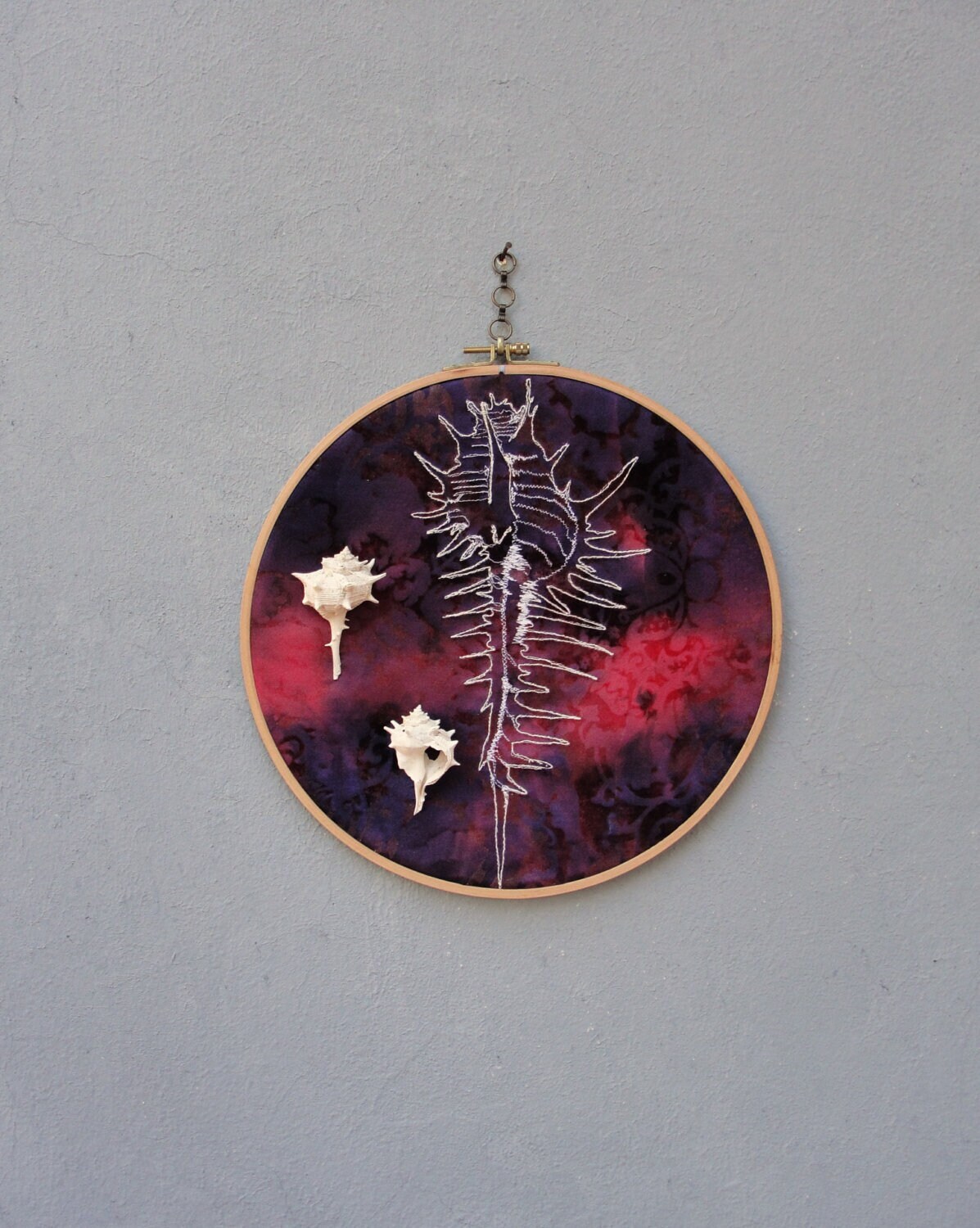 Shell Anatomy Biology Art Seashells Decor Embroidered Hoop - Etsy