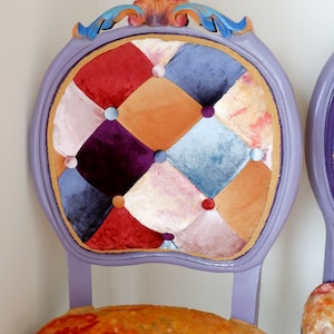 Patchwork Velvet Chairs, Alice in Wonderland, Vanity Stools, Bohemian ...