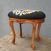 Wooden Floral Pouf Embroidered Stool Ottoman Pouf Romantic - Etsy