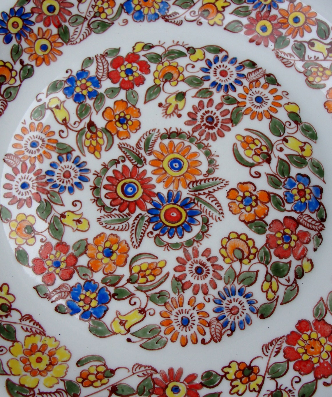 Vintage Polish Plate Hand Painted Floral Plate Porcelain - Etsy