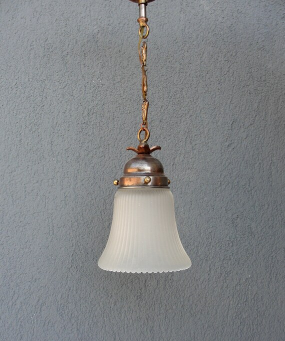 Copper Glass Ceiling Light Pendant Light Lamp Copper Tulip | Etsy