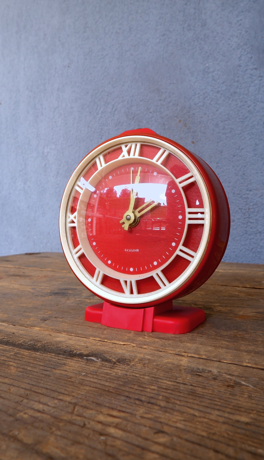 Vintage Red Alarm Clock, Soviet Clock, Wind up Alarm Clock Working ...