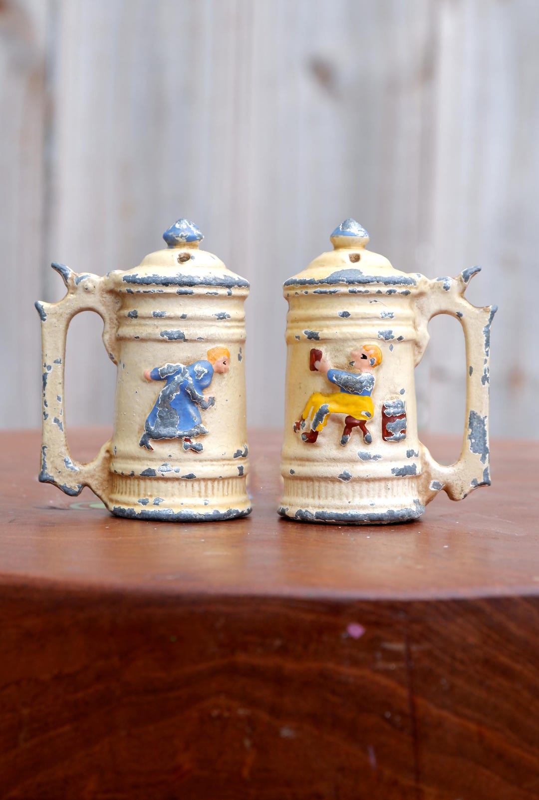 Vintage German Beer Tankards / Steins, Salt Pepper Shakers Set ...