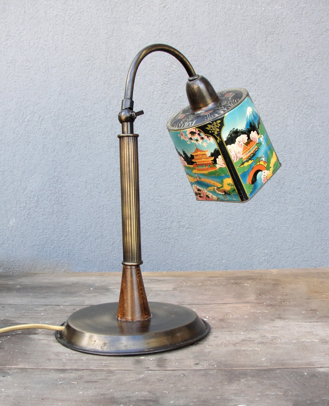 Vintage Tin Lamp Table Brass Lantern Lamp Handmade Lamp | Etsy