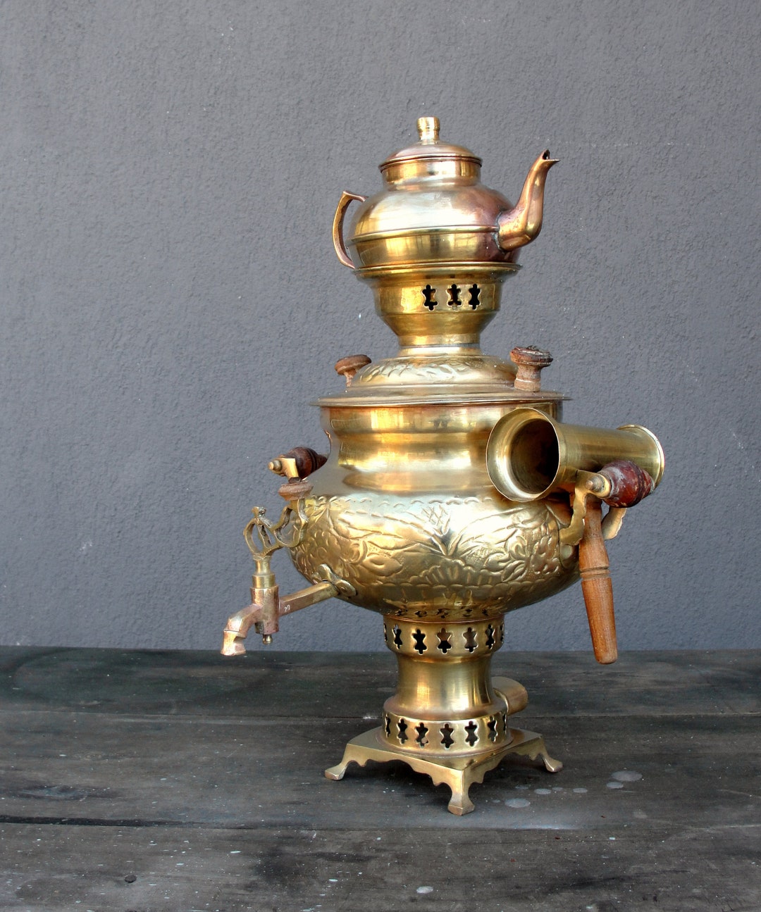 Vintage Samovar, Turkish Brass Tea Boiler, Container With Tap, Tiffin ...