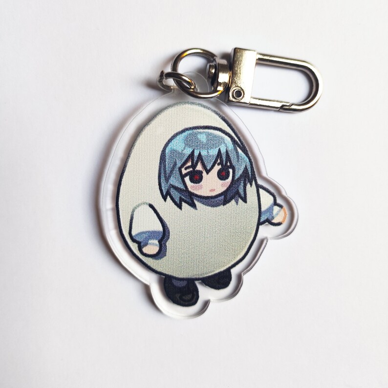 Rei Ayanami Acrylic Keychain Rei Ayanami Egg / Evangelion Keychain ...