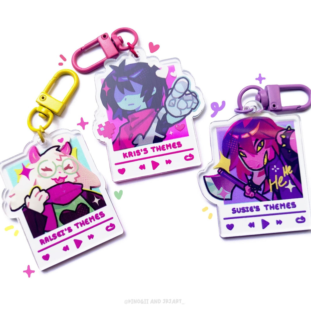 Deltarune Keychains : Kris, Ralsei and Susie - Etsy