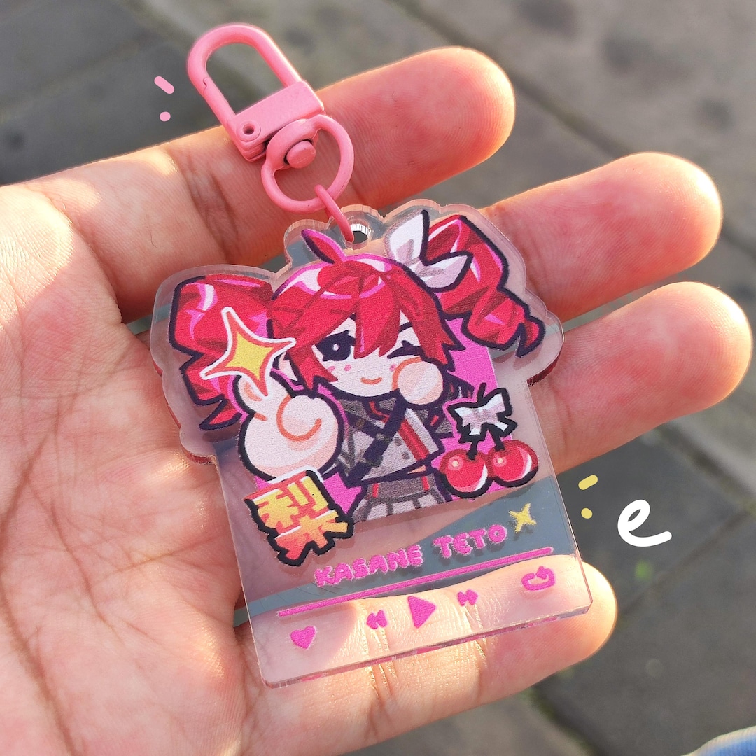 Teto Kasane Keychain - Vocaloid, Cute Keychain, Spotify Keychain - Etsy