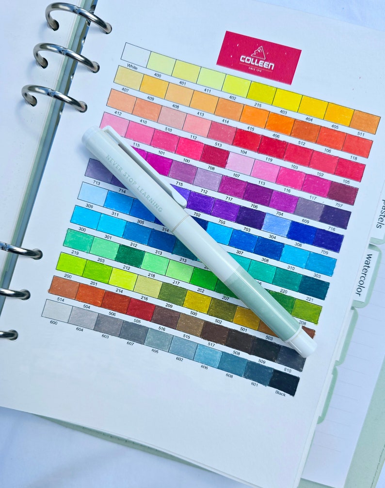 Colleen 120 Pencils Swatch Chart - Etsy