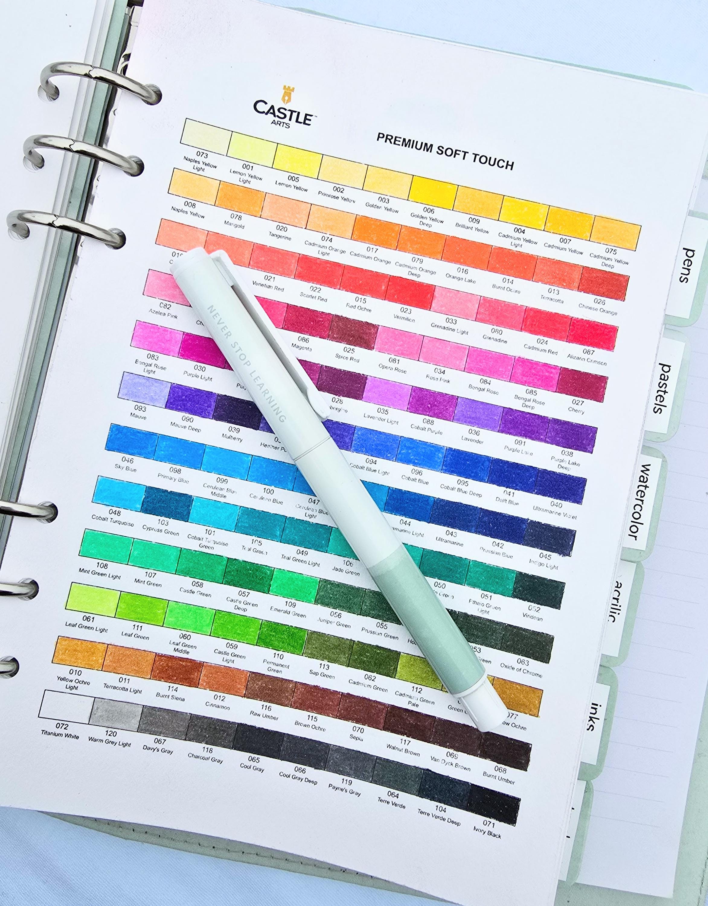 Castle Arts Soft Touch 120 Pencils Swatch Chart - Etsy