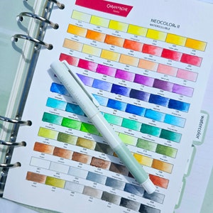 Caran D'ache NEOCOLOR® II 84 Wax Pastels Swatch Chart - Etsy