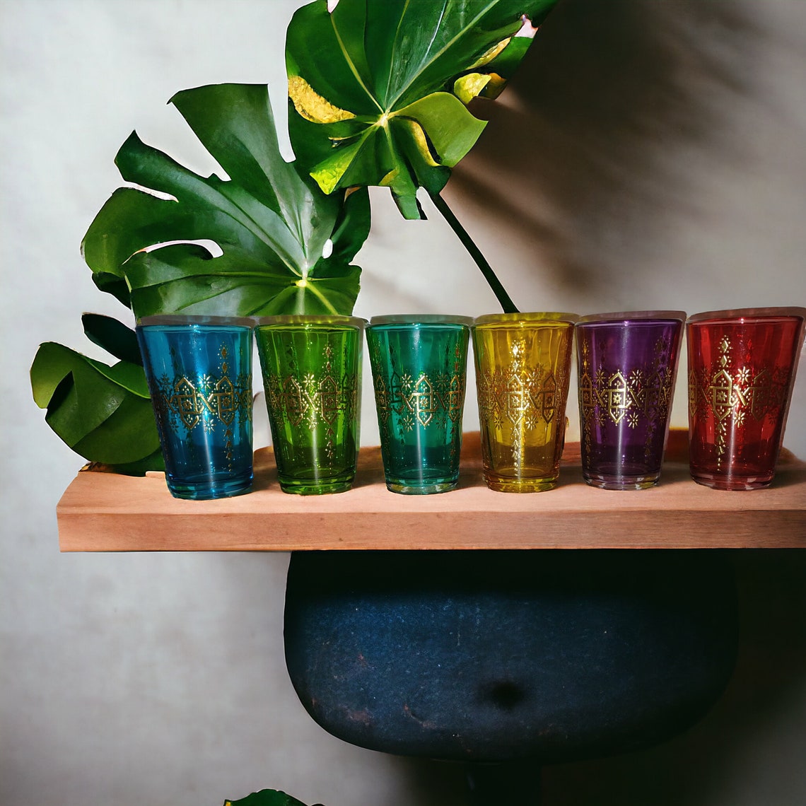 Moroccan Tea Cups, Moroccan Tea Glasses Set, Moroccan Tea Glasses ...