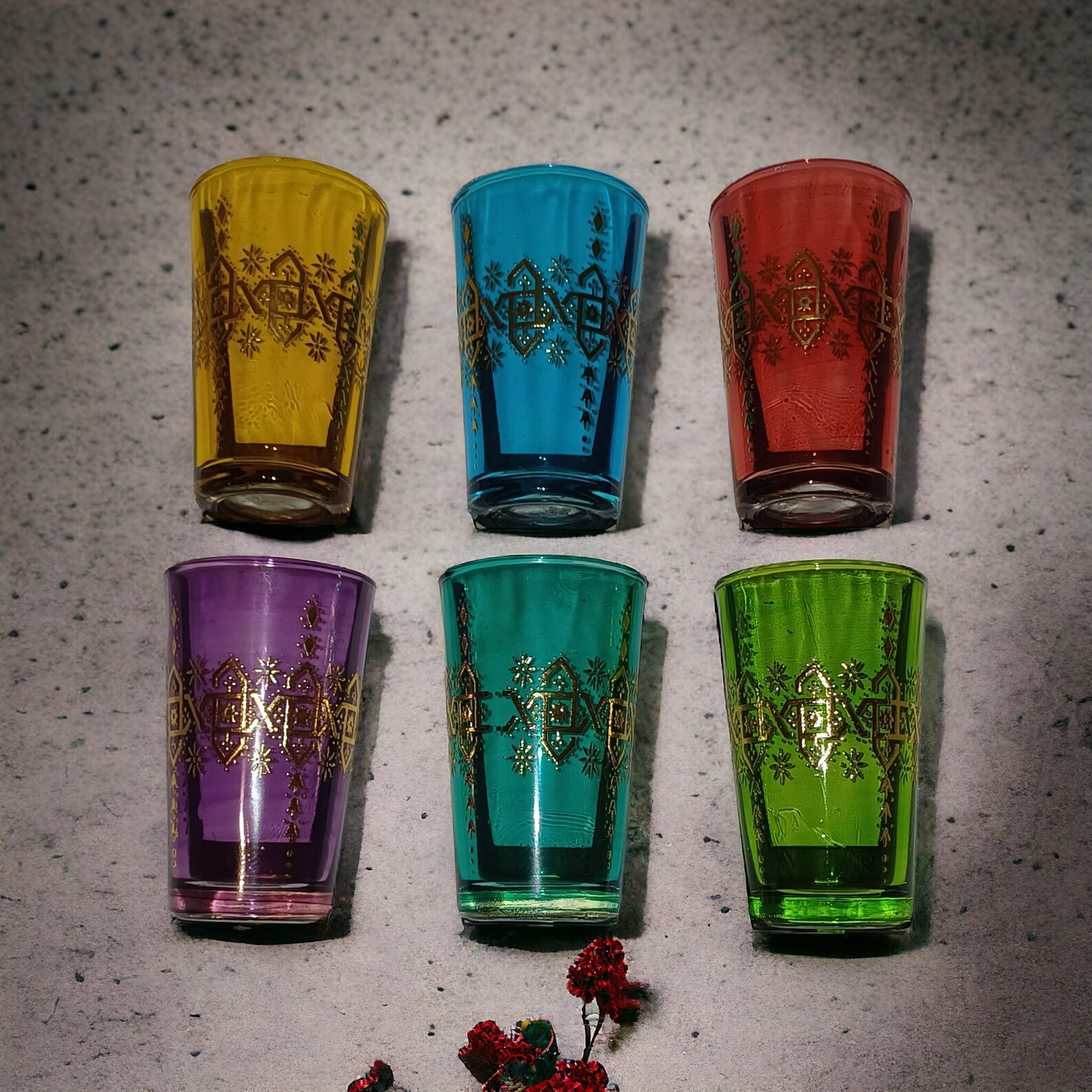 Moroccan Tea Cups, Moroccan Tea Glasses Set, Moroccan Tea Glasses ...