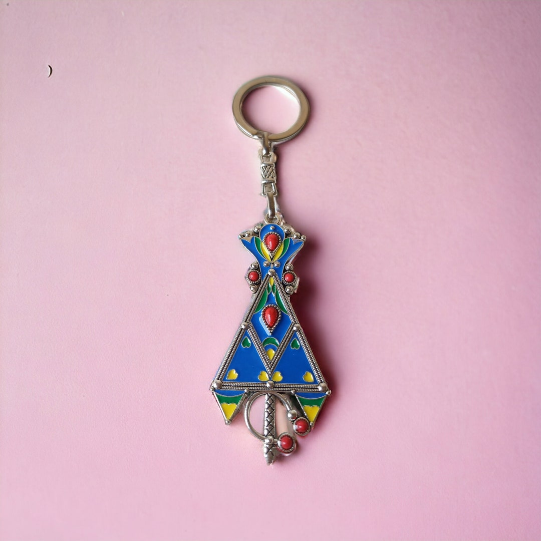 Burberry Keychain, Traditional Moroccan Metal Keyring, Tamazight ...