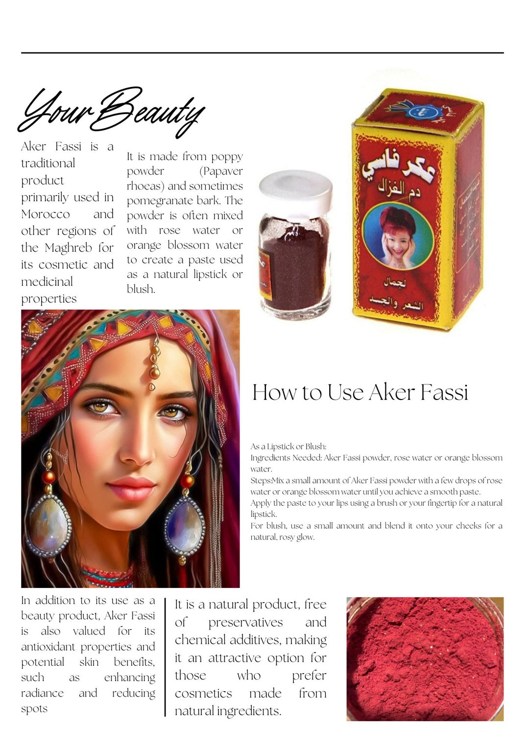 25 OFF, Aker Fassi Moroccan Red Powder Natural Cosmetic Ingredient ...