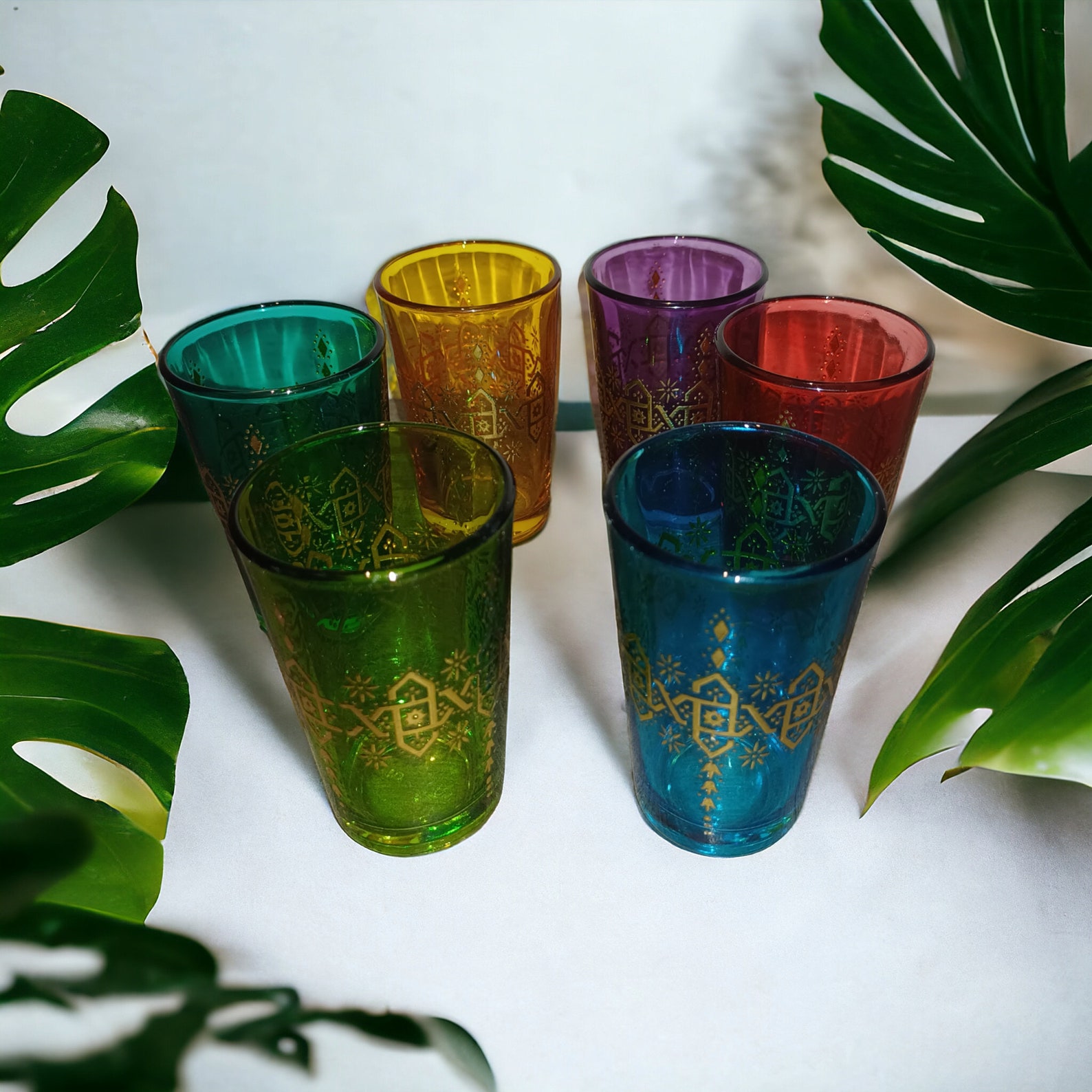 Moroccan Tea Cups, Moroccan Tea Glasses Set, Moroccan Tea Glasses ...