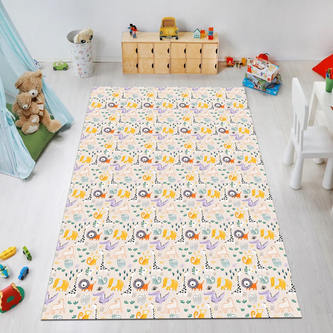 Monkey Rug, Leon Rug, Zurefa Rug, Animal Rug, Kids Room Rug, Kids Boho ...