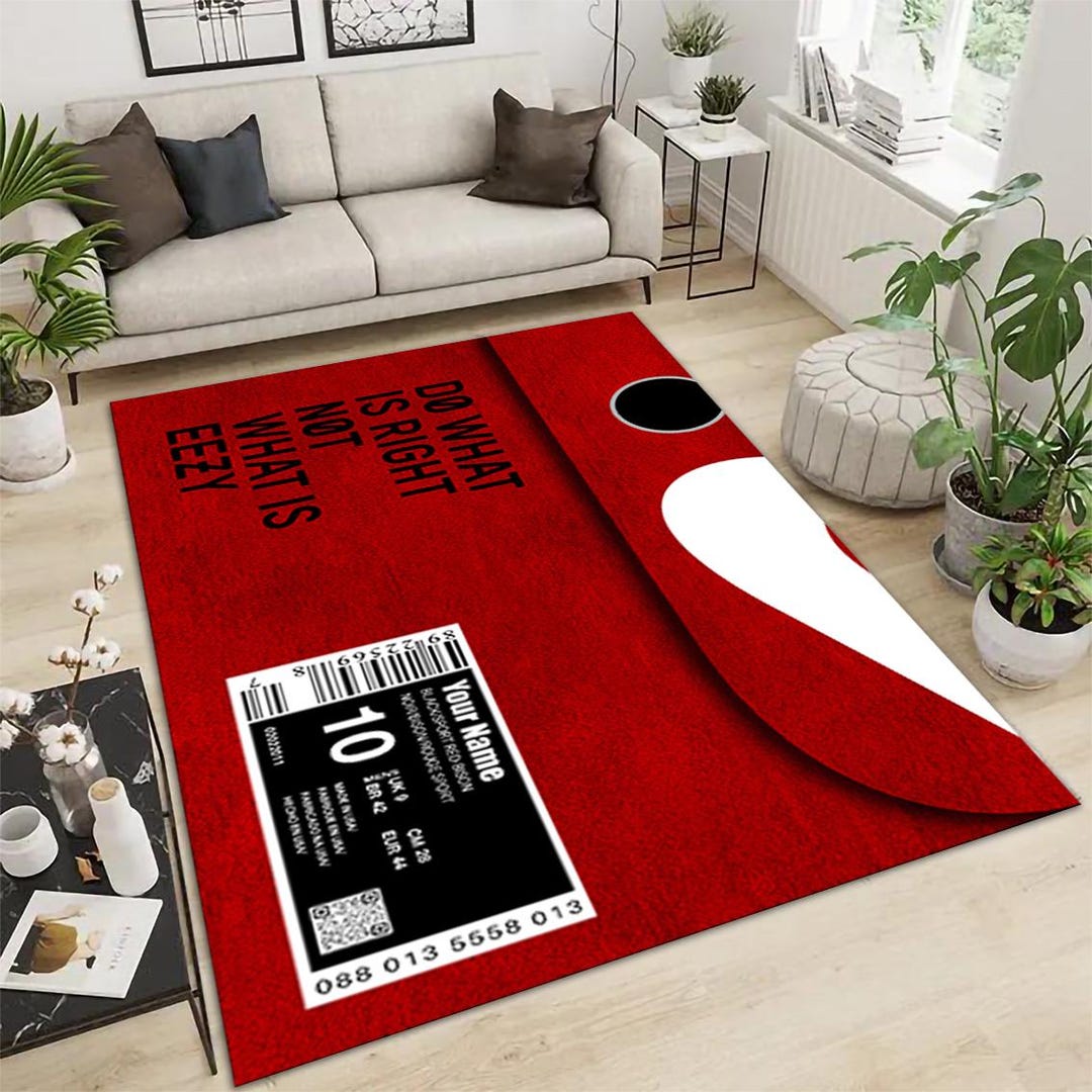 Red Shoebox Rug, Pop Culture Area Rug, Teen Room Decor, Sneaker Rug ...
