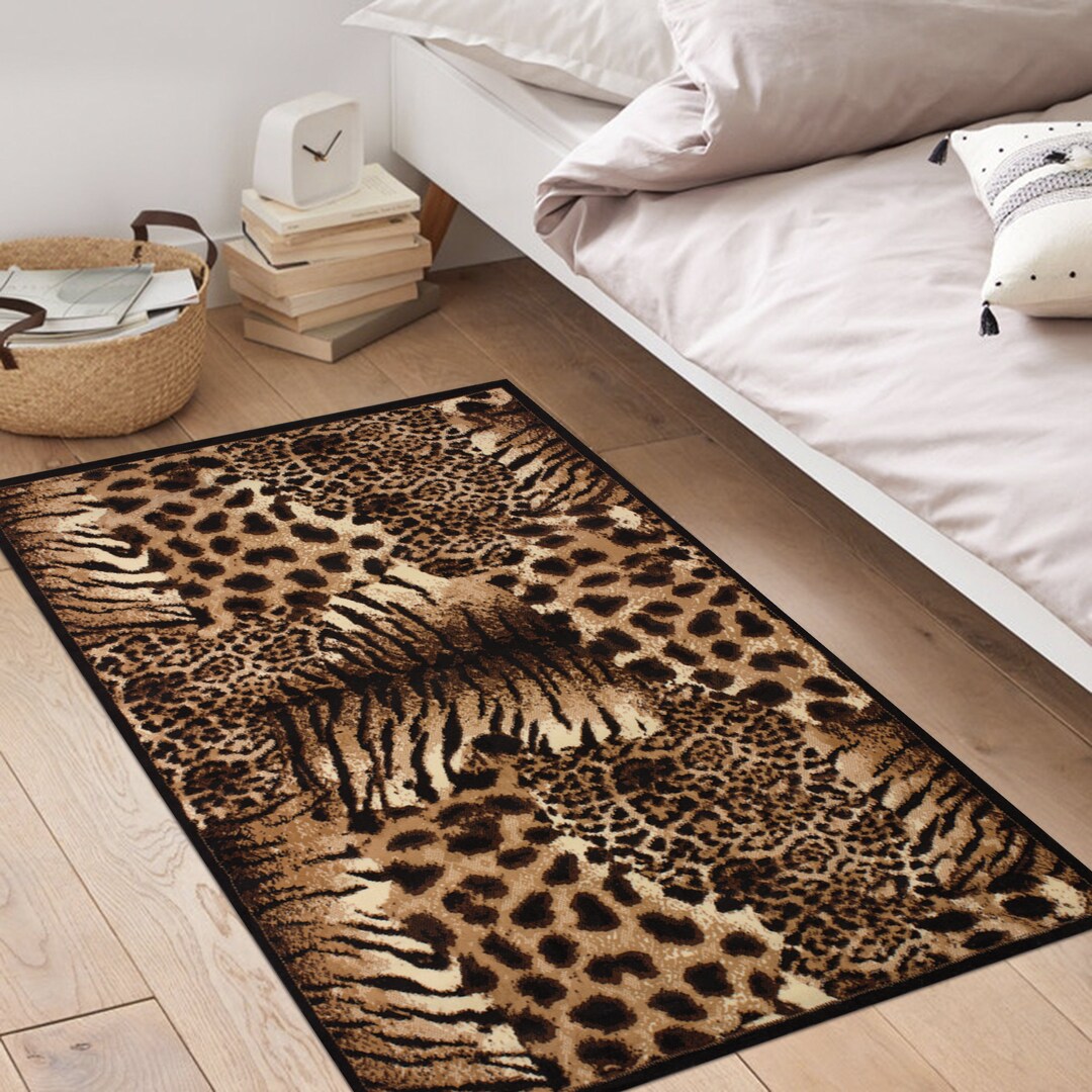 Leopard Print Area Rug: Modern Animal Pattern Carpet - Etsy