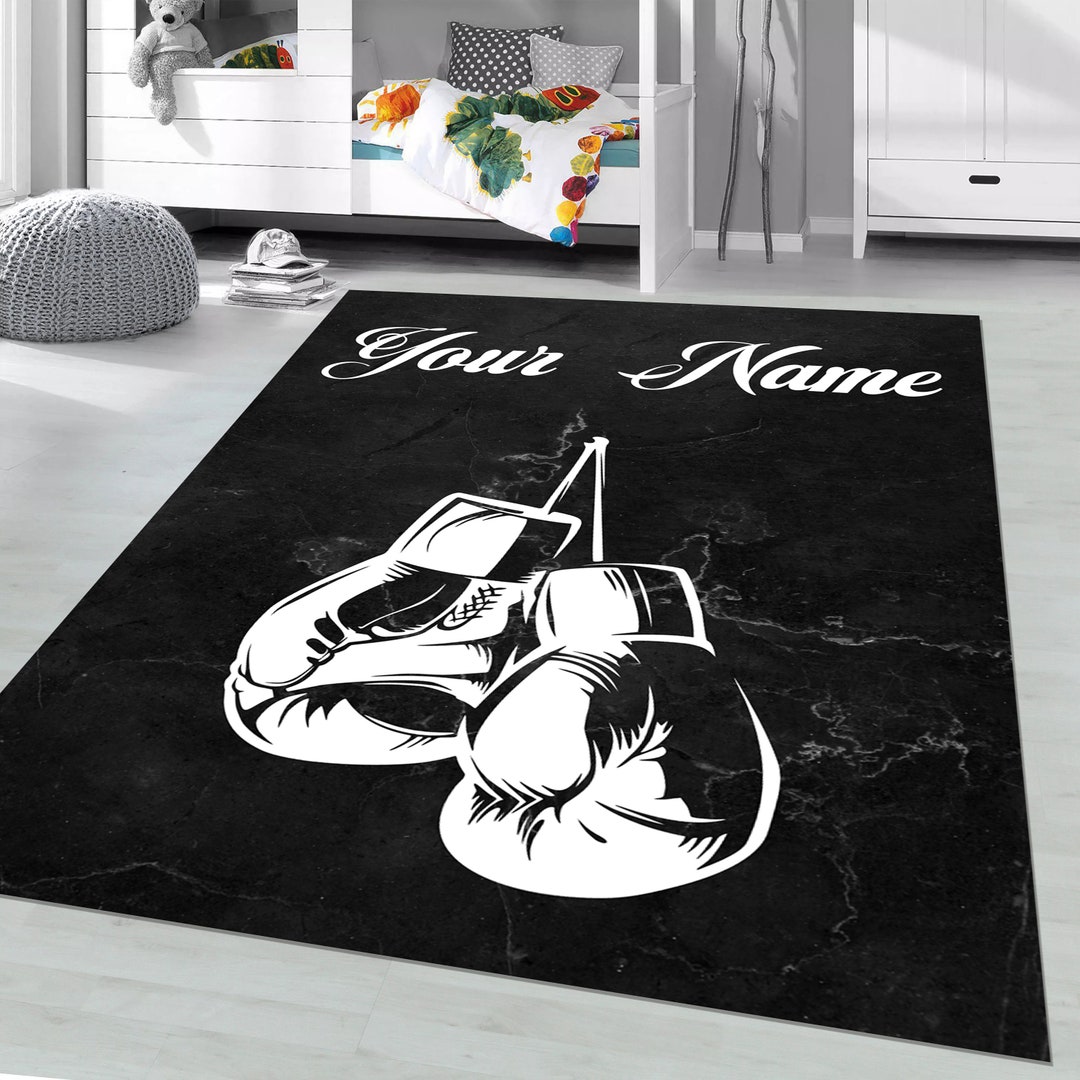 Boxing Rug, Boxing Gloves Rug, Knockout Rug, Living Room Rug, Home ...