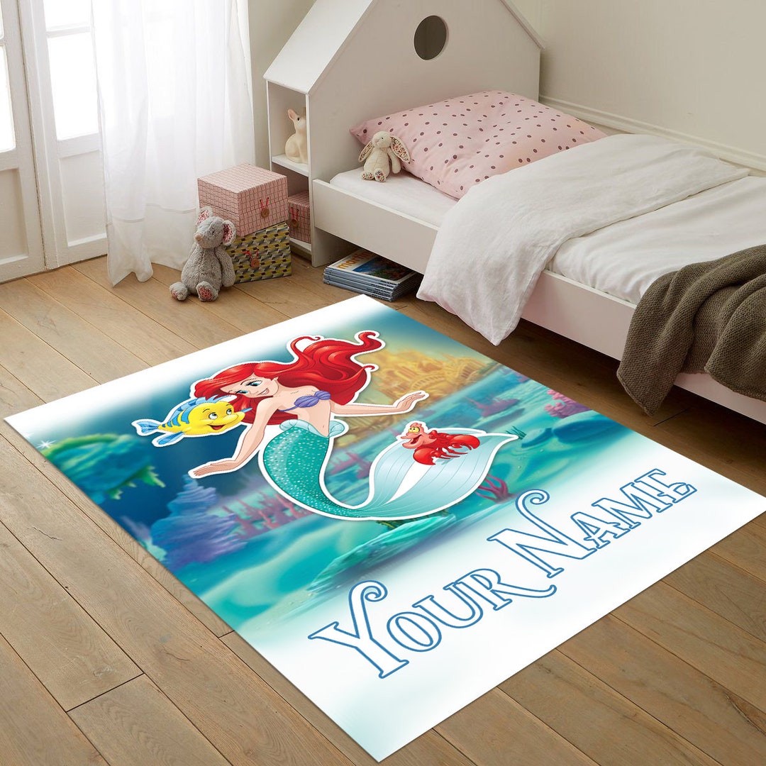 The Little Mermaid Rug: Kids Nursery Room Decor, Game Mat - Etsy