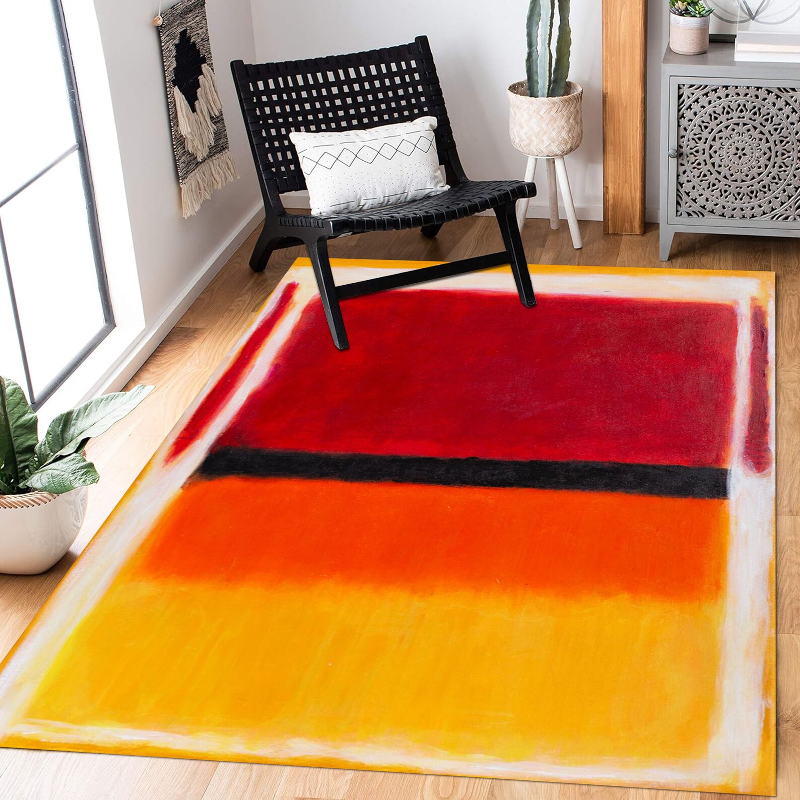 Rothko Area Rug, Art Rug, Bursh Rug, Machine Washable Carpet, Living ...