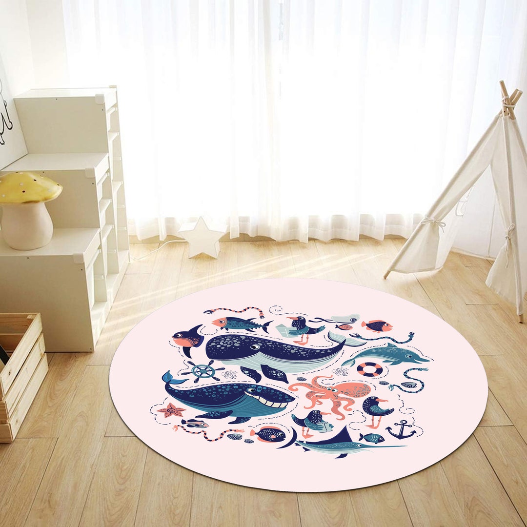 Whale Rug, Fish Rug, Octobot Rug, Bird Rug, Dolphin Rug, Animal Rug ...