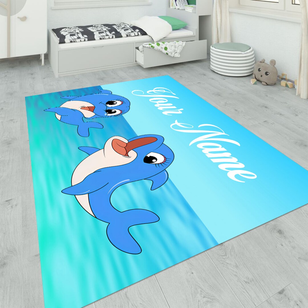 Personalized Rug,kids Room Rug,sailor Area Rugs, Whale Rug, Cartoon Rug ...