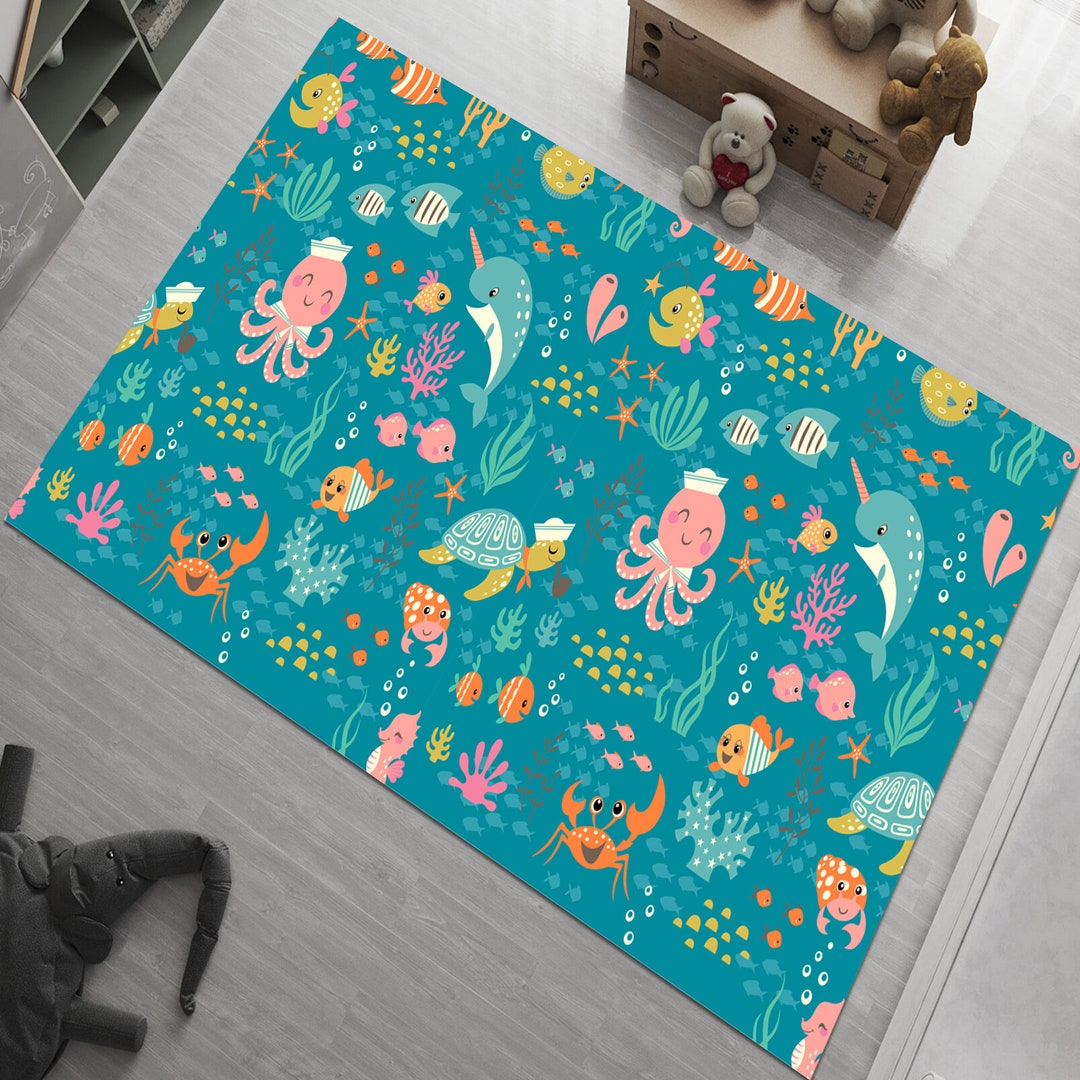 Fish Rug,sea Rug,octobot Rug,crab Rug,cute Rug,tortoise Rug,animal Rug ...