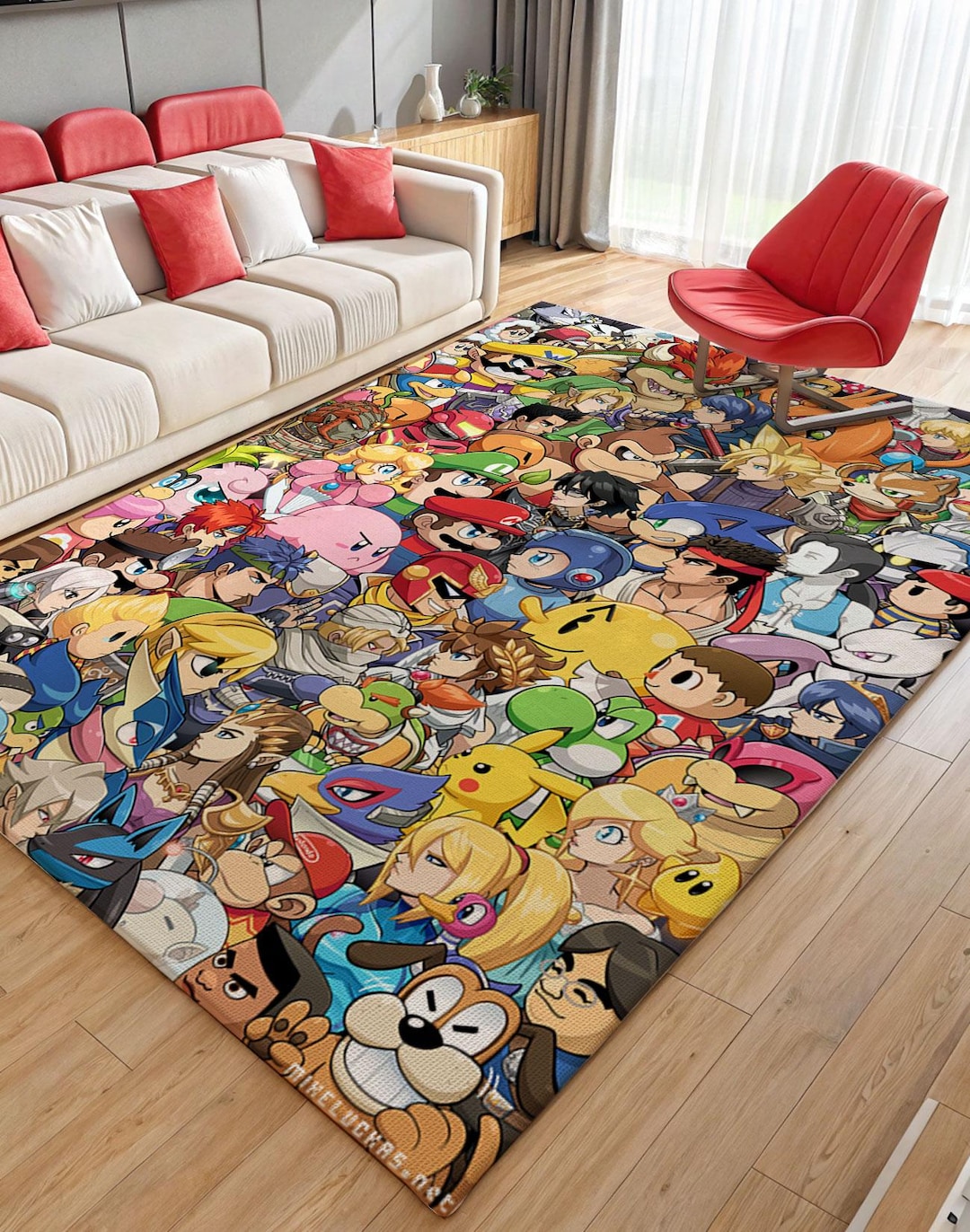 Game Characters Rug, Retro Game Characters, Video Game Rug,gaming Rug ...
