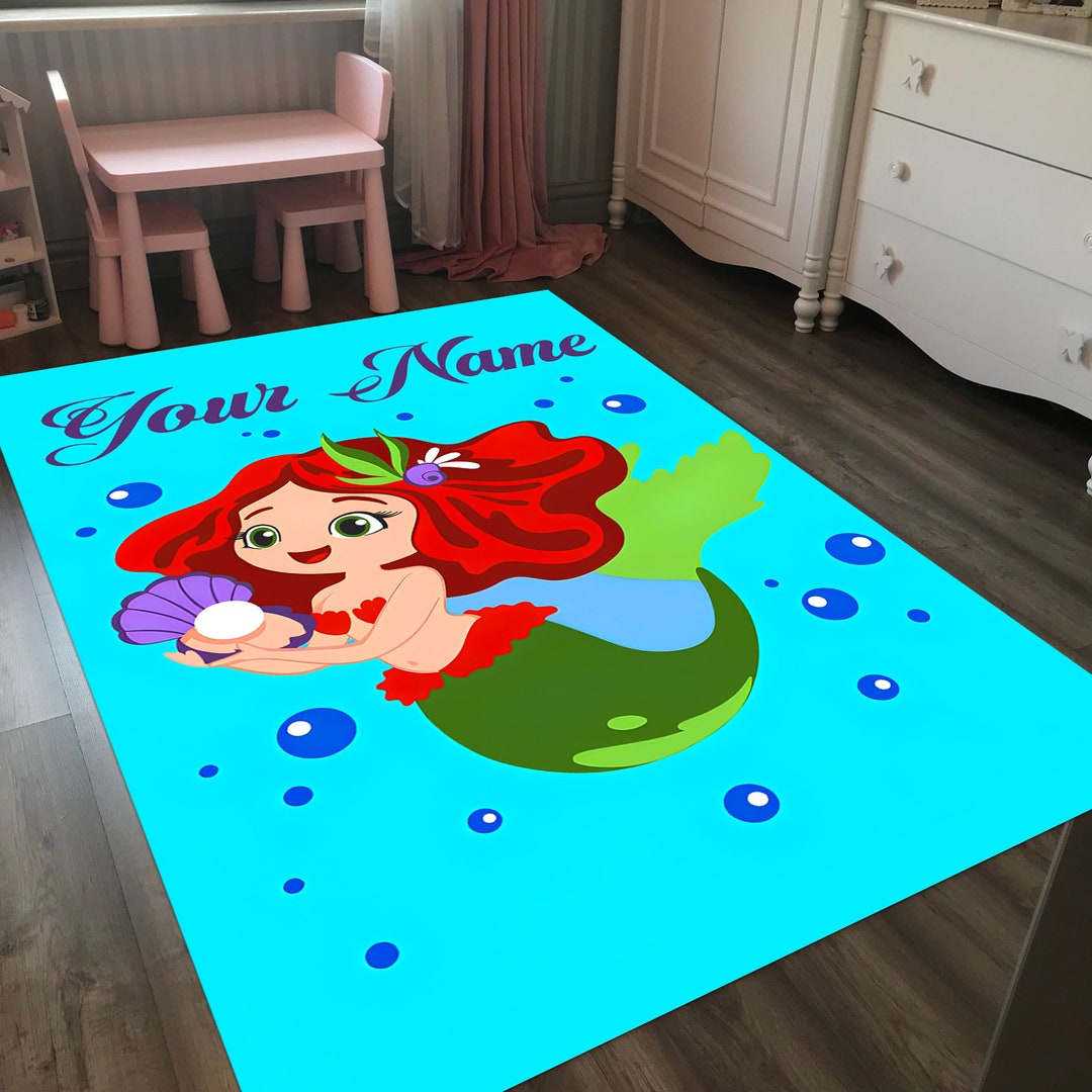 The Little Mermaid Rug Rug, Kids Room Rug,gift for Kids,nursery Rug ...