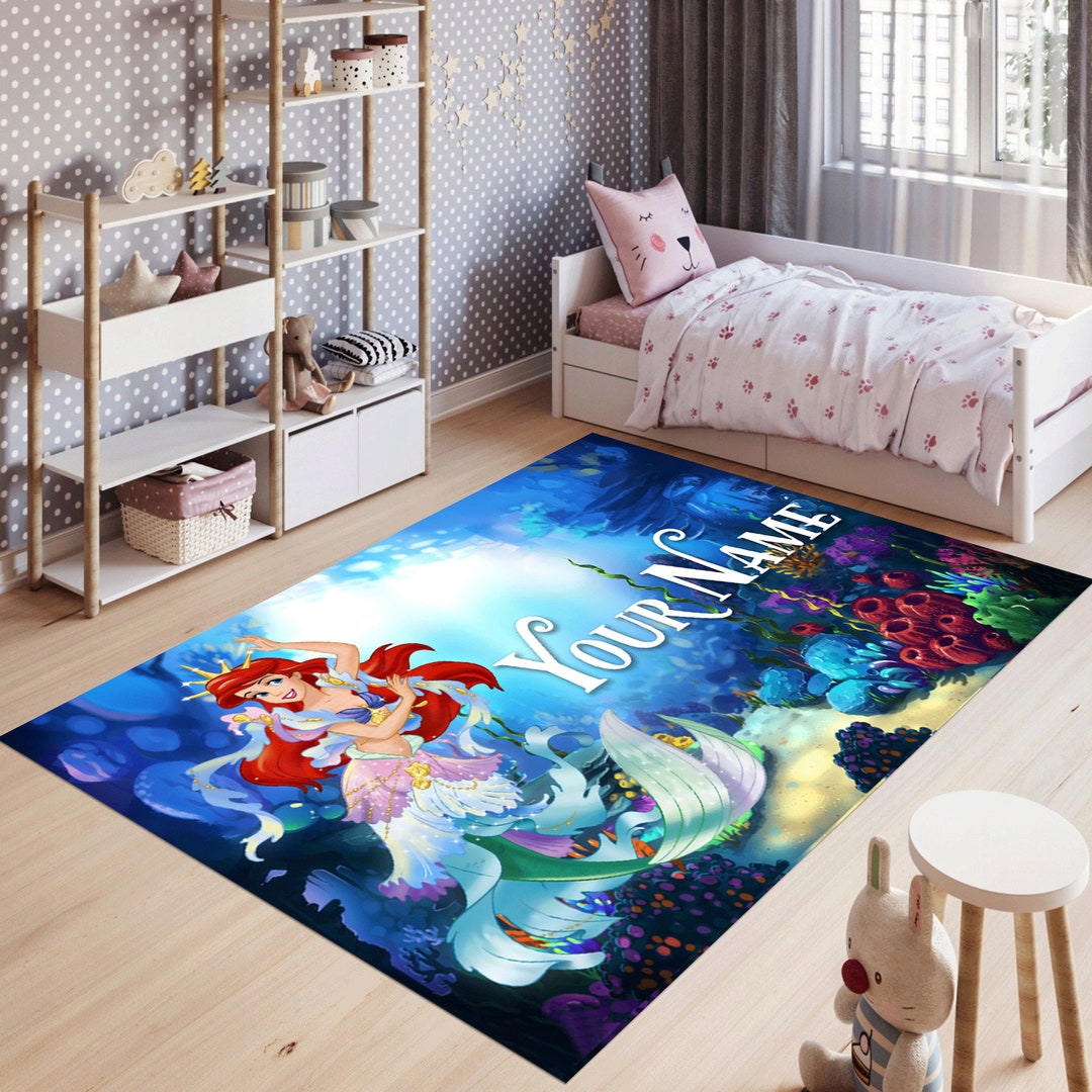 The Little Mermaid Rug Rug, Kids Room Rug,gift for Kids,nursery Rug ...