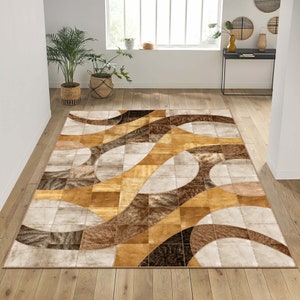 Gold Ceramic Carpet, Pattern Rug, Living Room Rug, Geometric Rug, Home ...