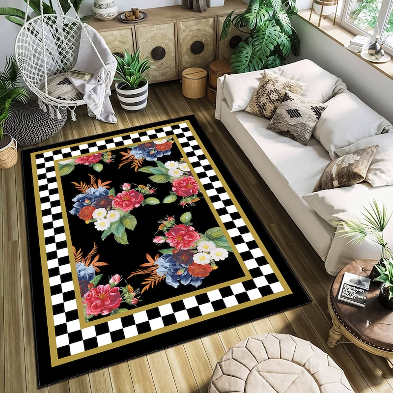 Floral Rug - Etsy