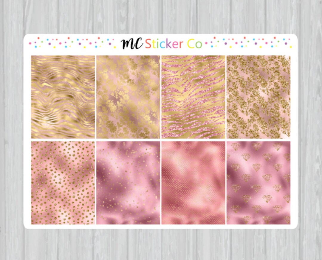 Pink and Gold Glam Full Box Planner Stickers, EC Life Planner Stickers ...